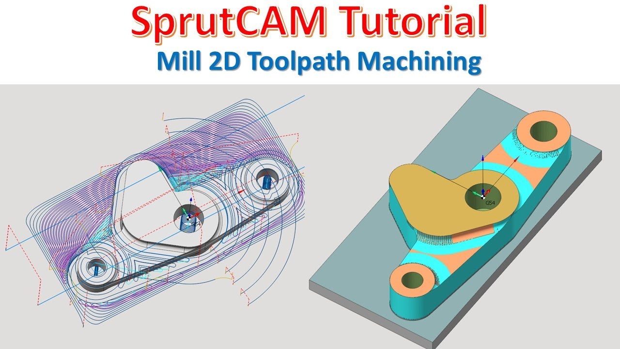 Sprutcam Tutorial 55 Sprutcam Mill 2d Toolpath Basic Machining Youtube