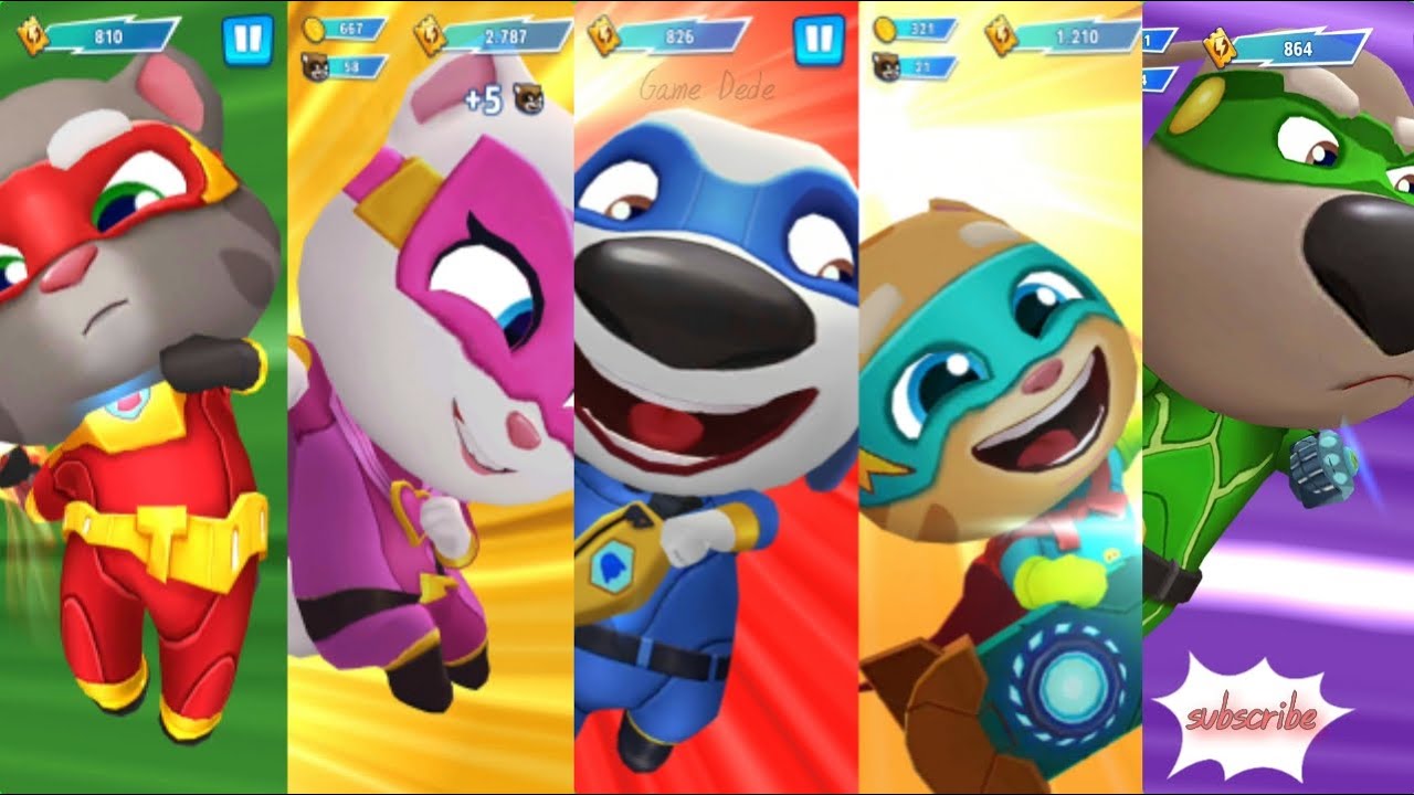 Talking Tom Hero Dash Super Power All Hero Characters Gameplay