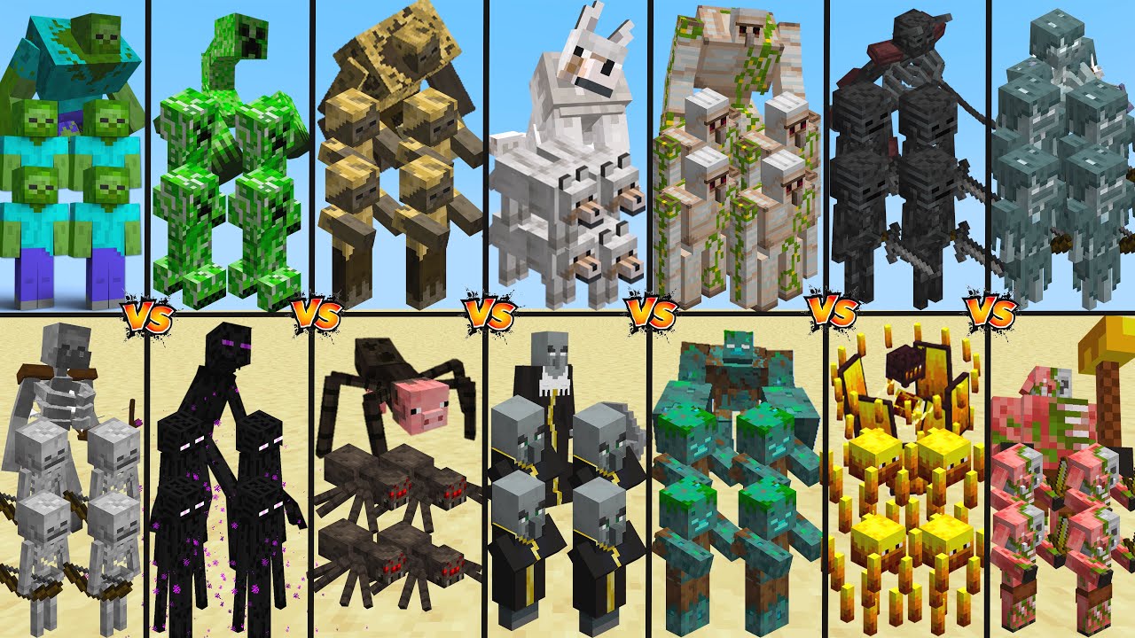 Mutant Mobs Battle Tournament Minecraft Mobs Battle Youtube