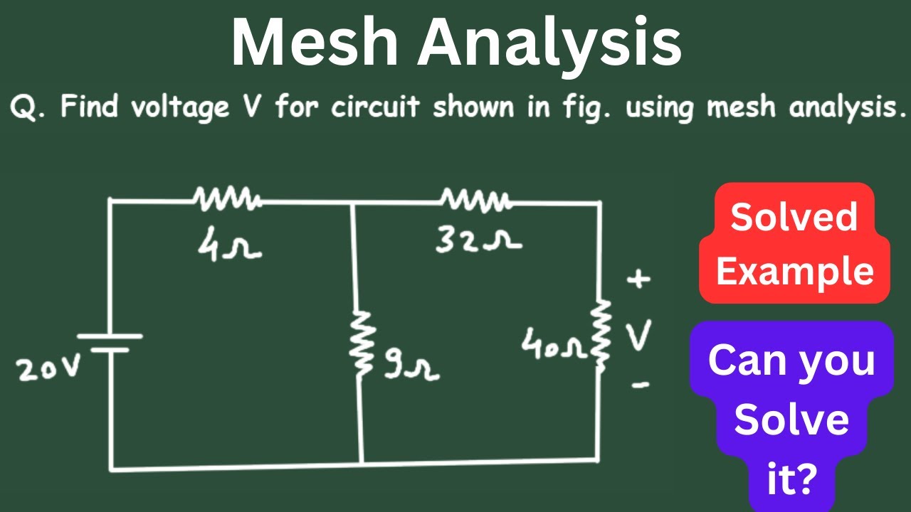 Step By Step Mesh Analysis Solved Example Electrical Engineering