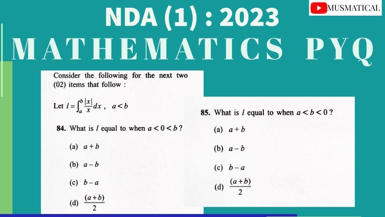Nda 1 2023 Mathematics Pyq Youtube