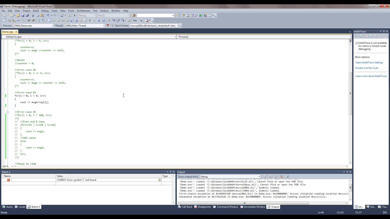 Visual Studios Call Stack Youtube
