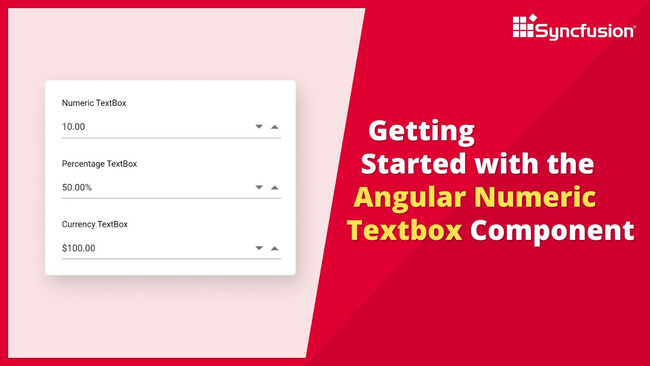 Getting Started With The Angular Numeric Textbox Component Youtube