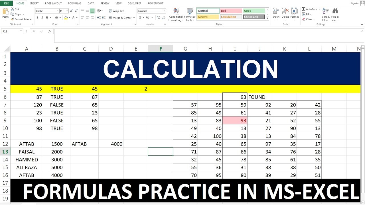 Excel Basic Formulas 1 Riset