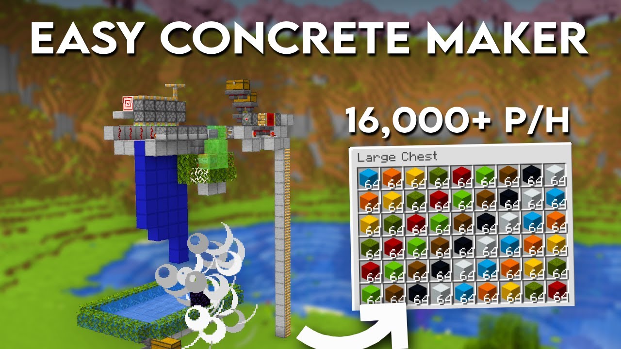 Minecraft Concrete Maker Tutorial 26 1 Easy Concrete Maker Factory