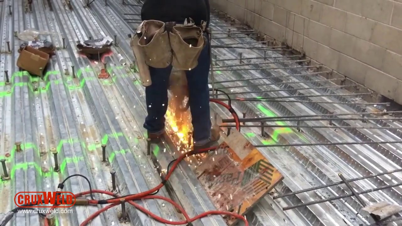 Steel Decking Stud Welding Works Youtube