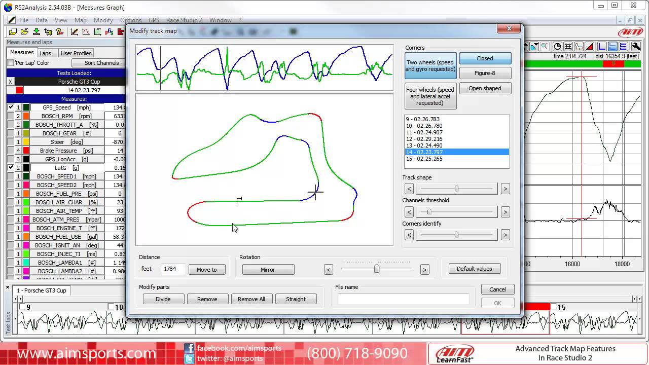 Advanced Track Map Features In Race Studio 2 Youtube