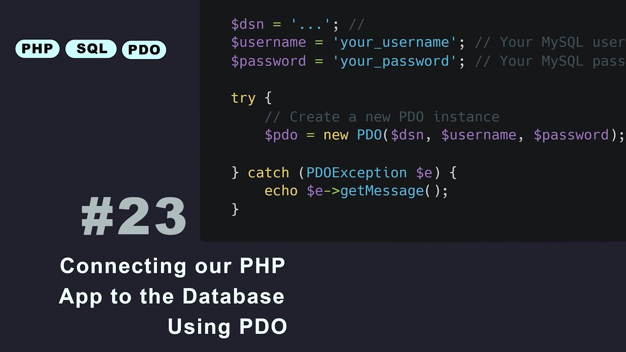 23 Connecting Our Php App To A Database Using Pdo Youtube
