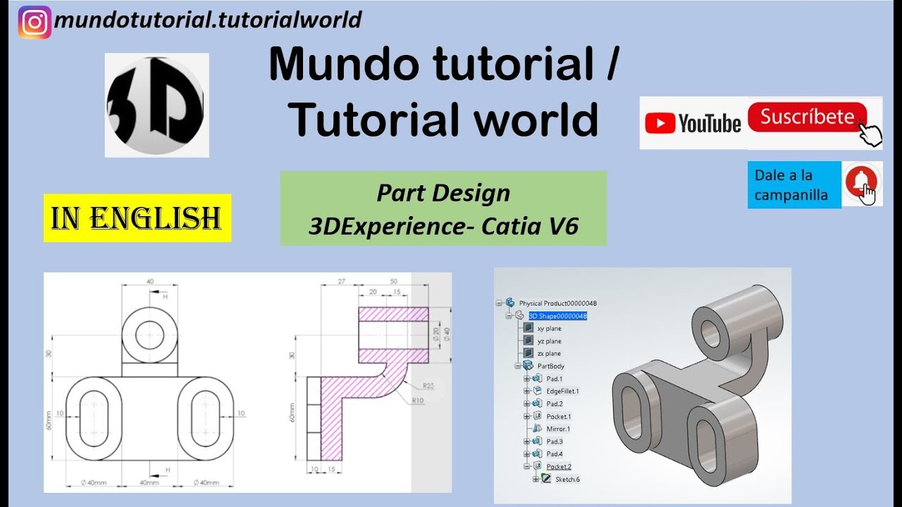 3dexperience Catia V6 Part Design In English Youtube