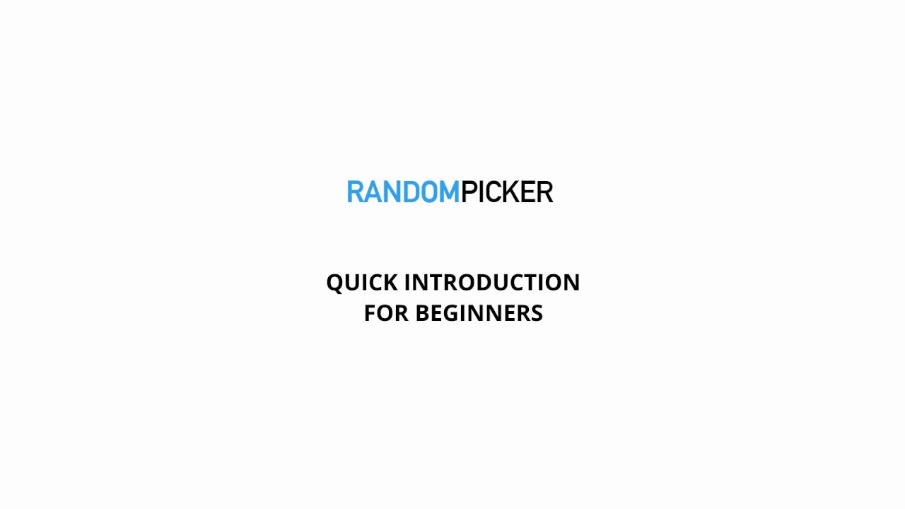 Randompicker Quick Tutorial Youtube
