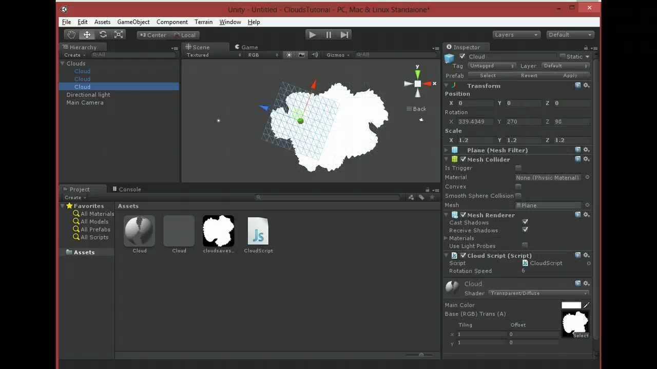 How To Make Simple Clouds Unity3d Tutorial Youtube