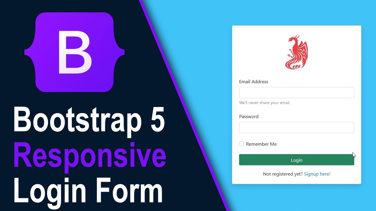 Responsive Login Form In Bootstrap 5 Css Tutorial Youtube