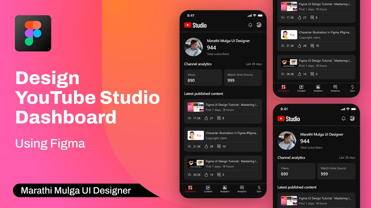 Designing An Impressive Youtube Studio App Dashboard Figma Ui Ux
