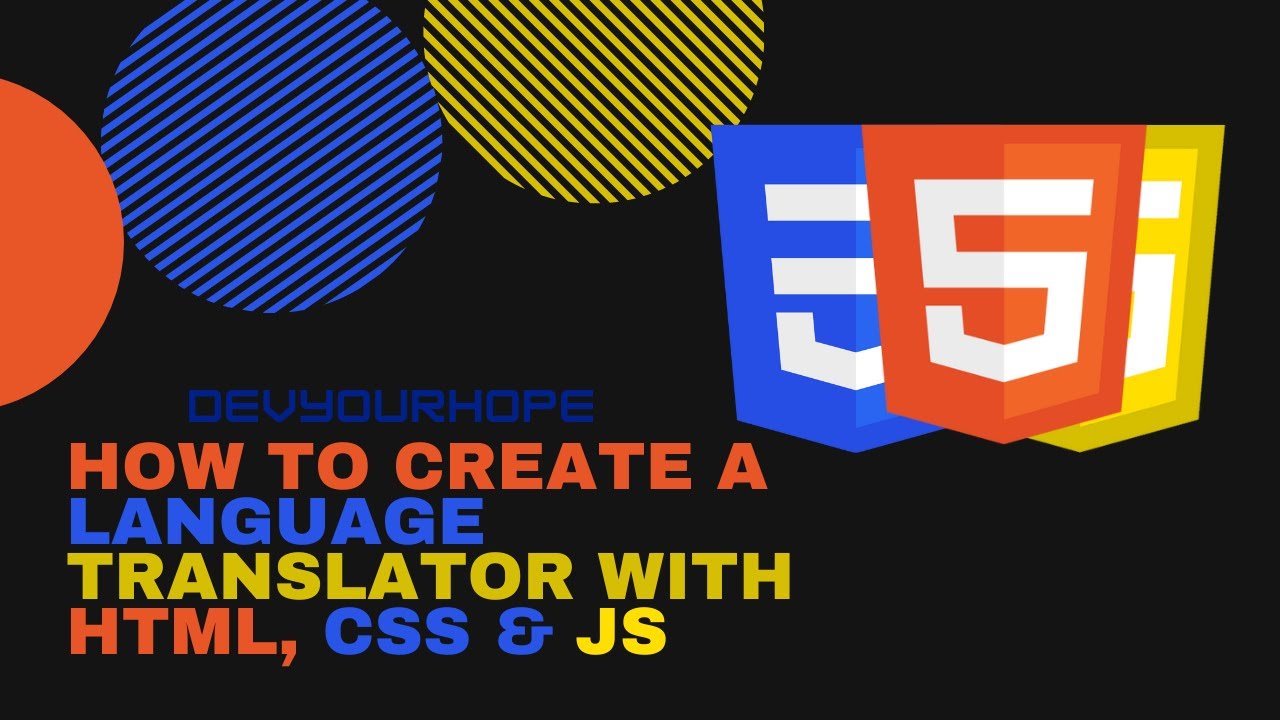 How To Create A Language Translator With Html Css Js Youtube