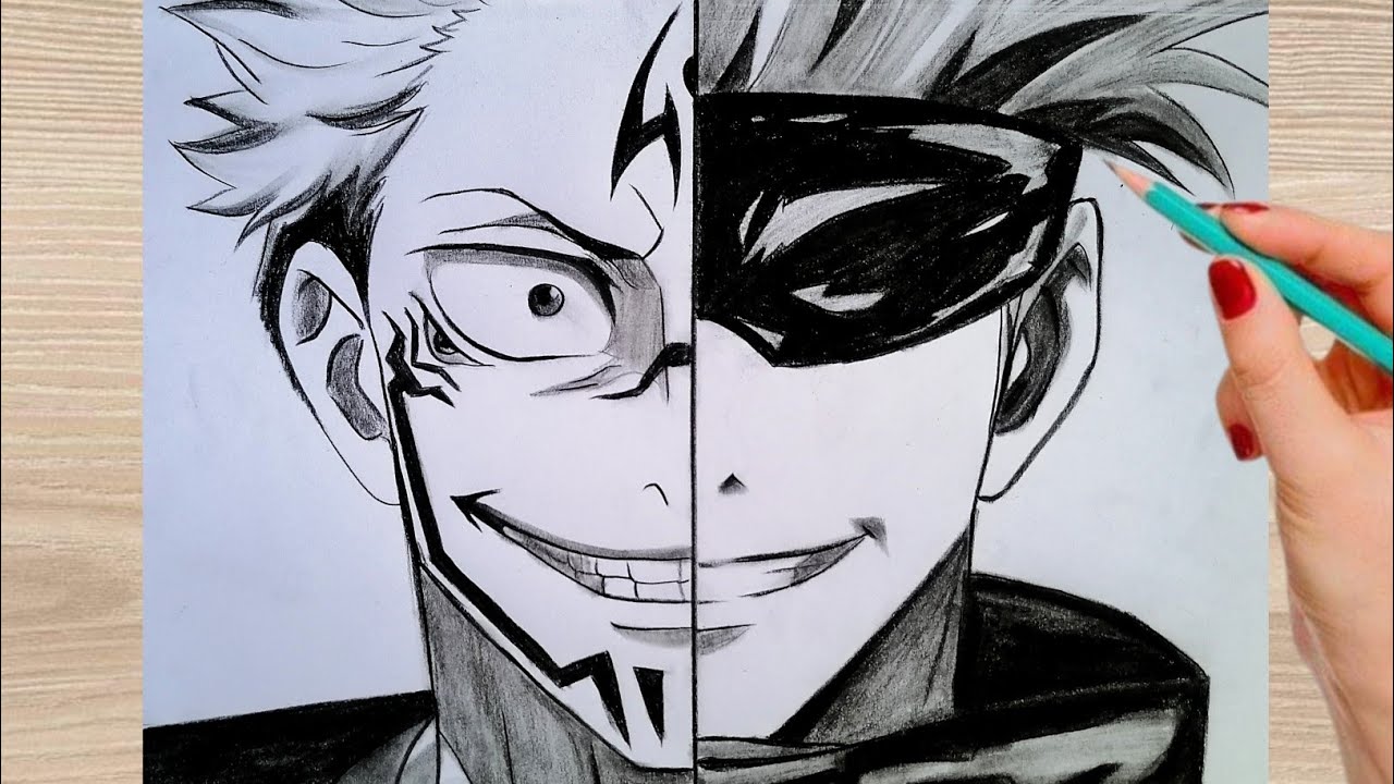 How To Draw Sukuna Vs Gojo Satoru Step By Step Easy To Draw I Jujutsu ...