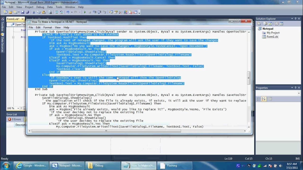 How To Make A Notepad In Vb Net Youtube