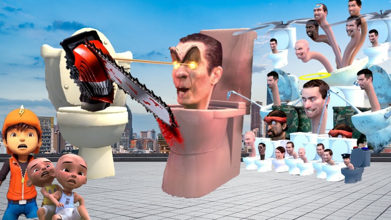 Skibidi Toilet Chainsaw Man Bertarung Melawan Skibidi Toilet Bos