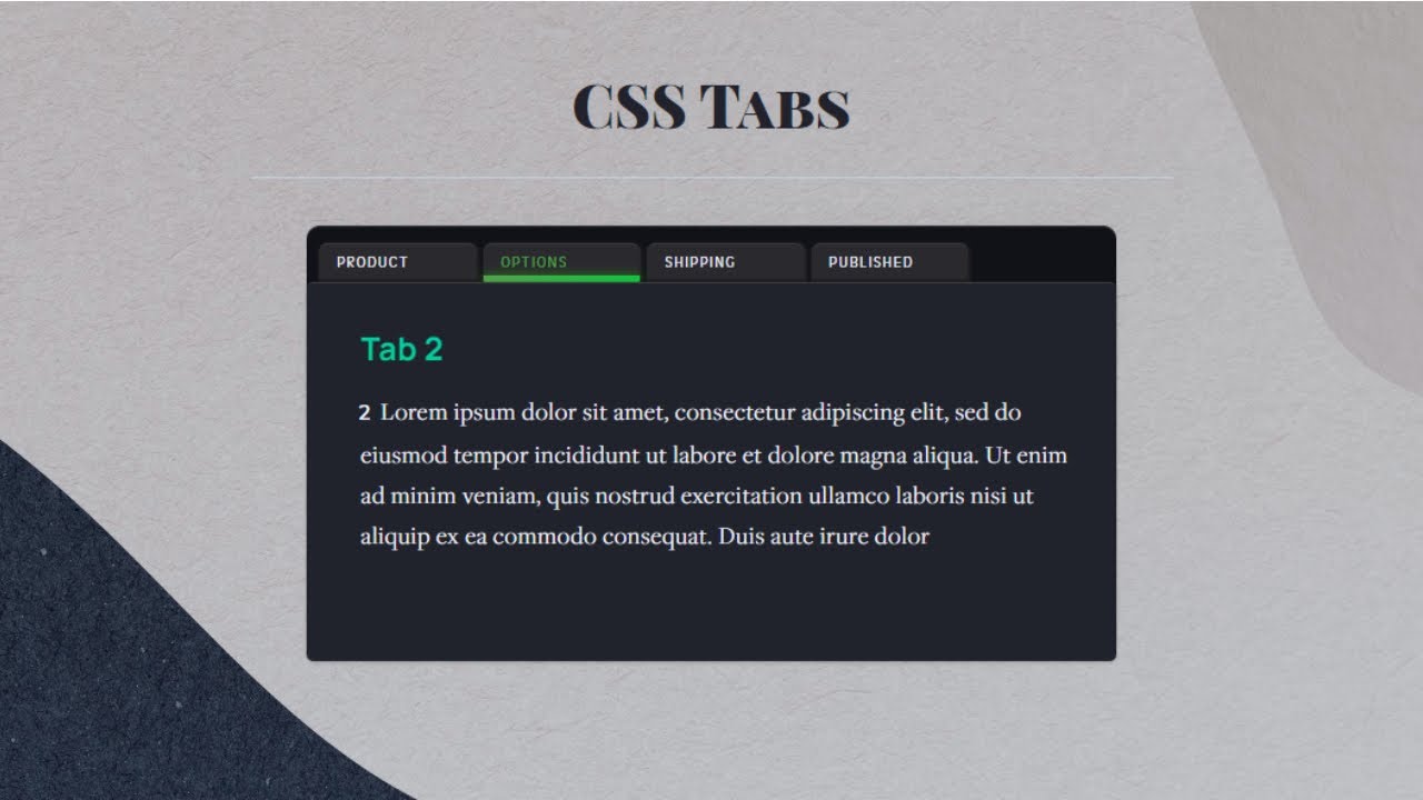Responsive Tabs Design Using Css Only Youtube