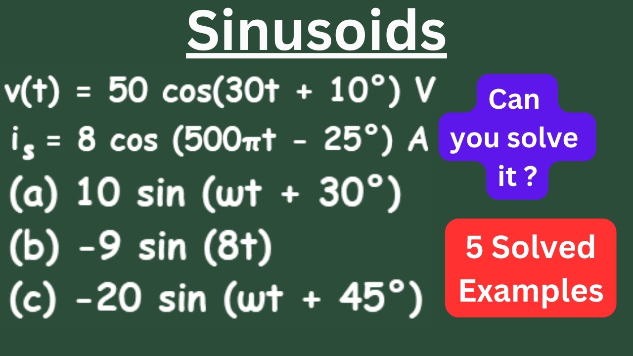 All Types Of Solved Examples On Sinusoids Sinusoids To Phasors