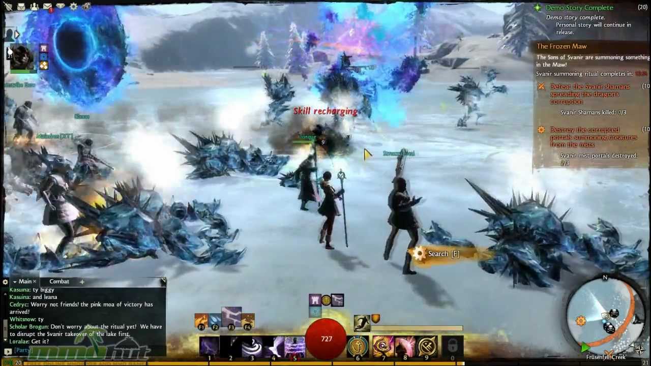 Guild Wars 2 Gameplay Dynamic Events And The Frozen Maw Youtube