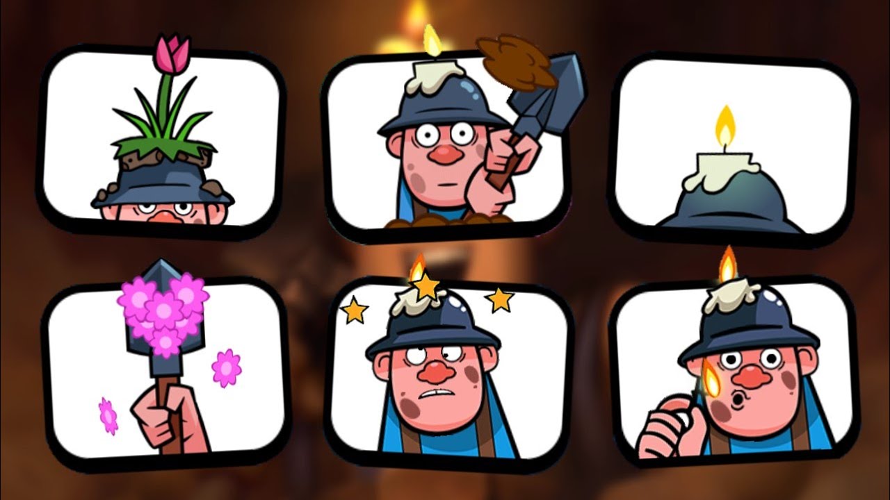All Miner Emotes In Clash Royale Youtube