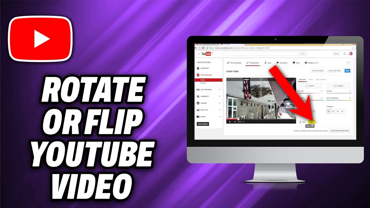 How To Rotate Or Flip Youtube Video On Pc Youtube