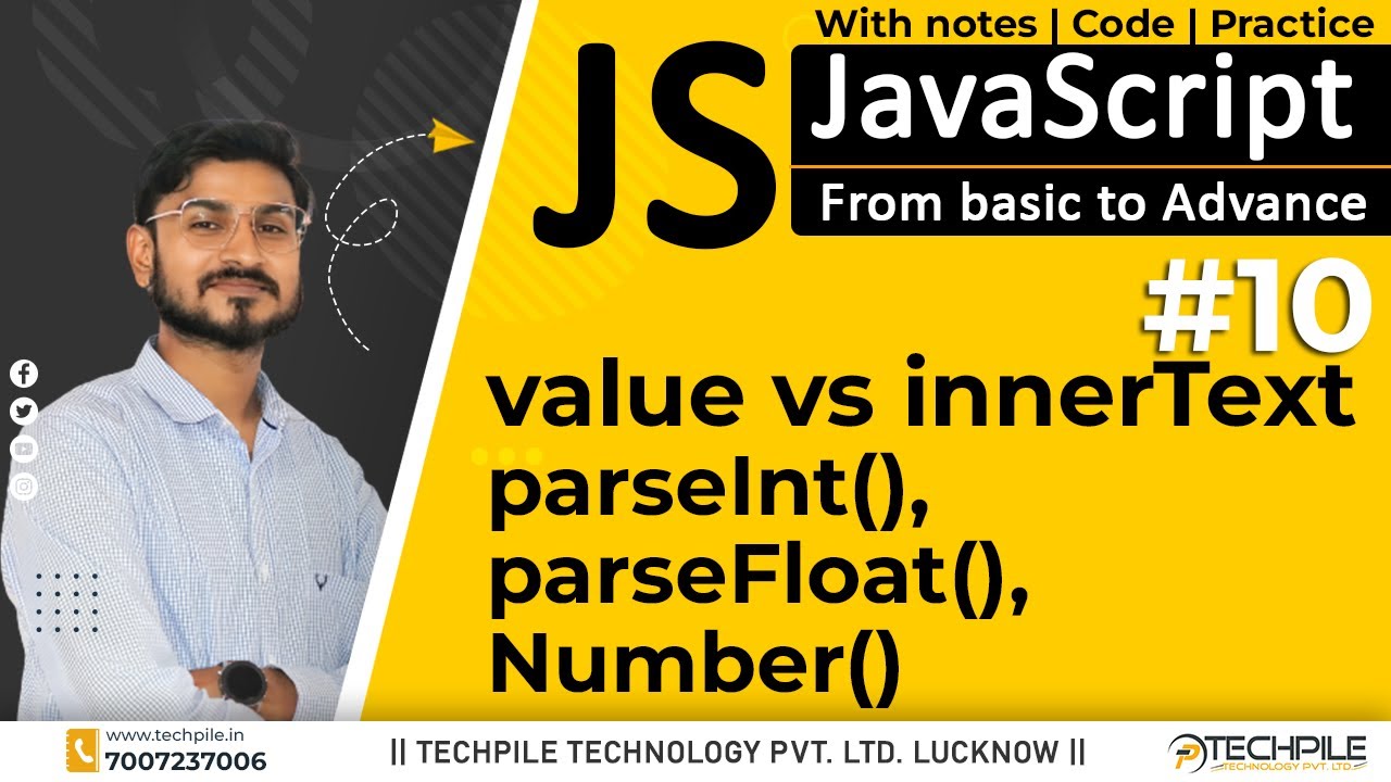 Parseint Parsefloat And Number Method In Js Value Vs Innertext Type