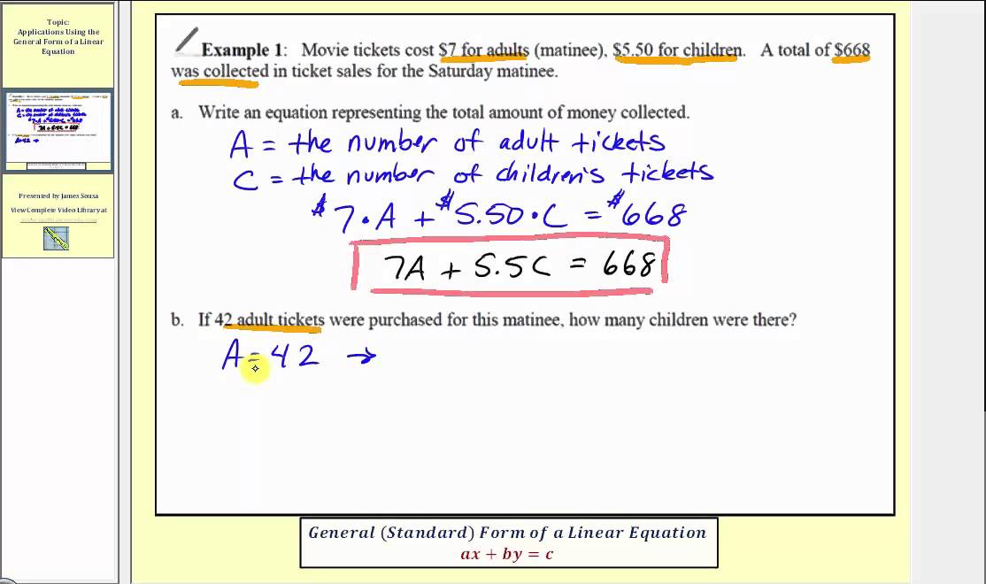 Linear Equation Form Tessshebaylo