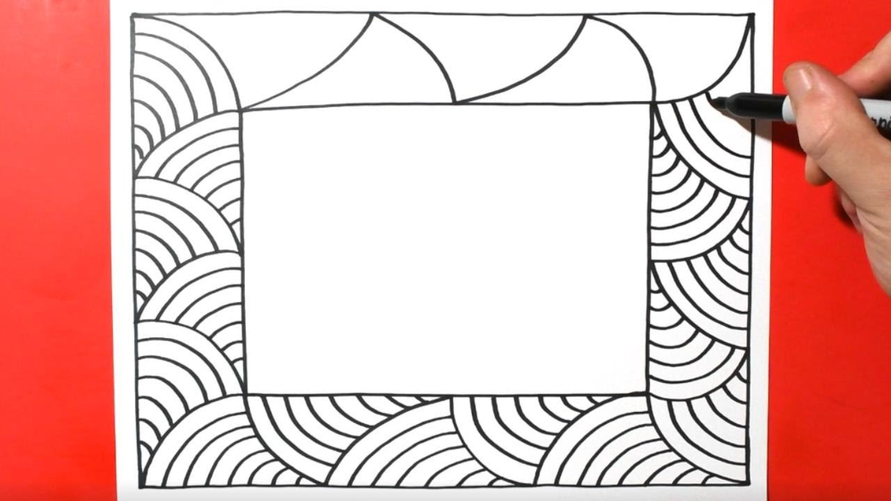 How To Draw Easy Zentangle Borders Drawing Patterns For Beginners