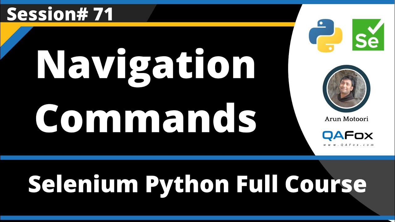 Back And Forward Navigation Commands In Selenium Python Session 71