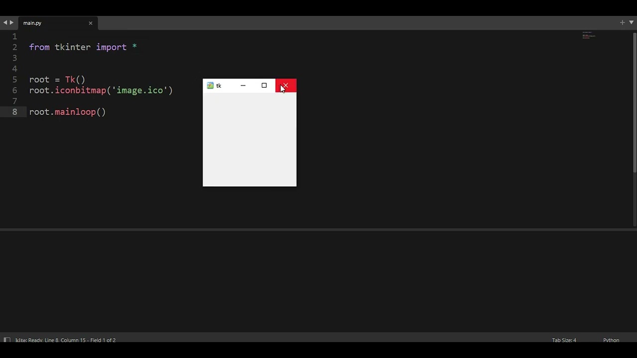 How To Change The Default Icon In Tkinter Python Youtube