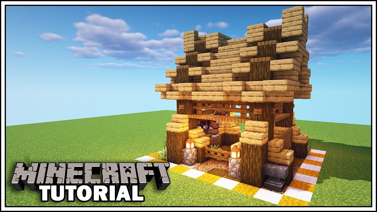 Minecraft 8x8 Horse Stable Tutorial How To Build Youtube