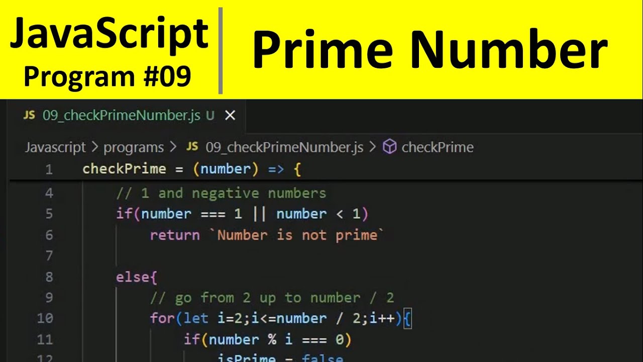 Javascript Program 9 Check Prime Number In Javascript Youtube