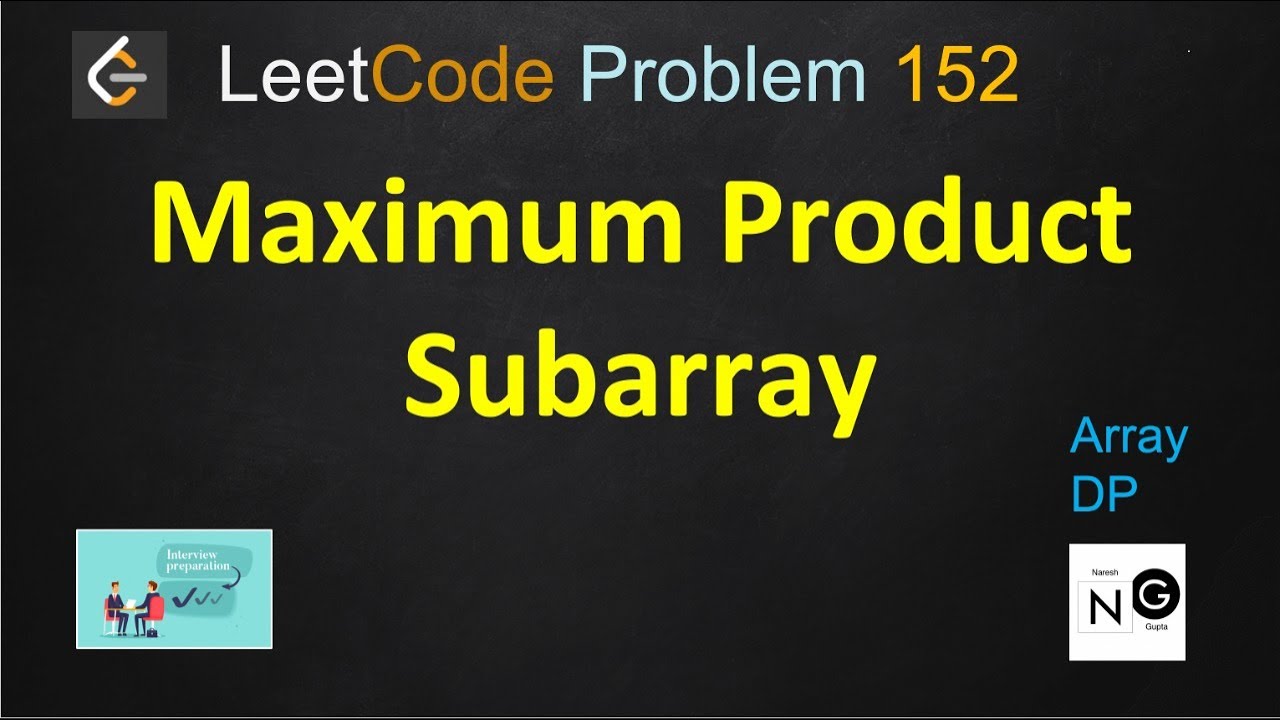 Maximum Product Subarray Leetcode Leetcode 152 Array Dynamic