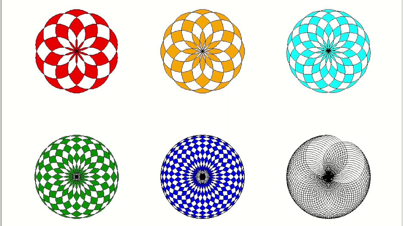 Drawing Multiple Check Pattern Circles Python Turtle Graphics Part11