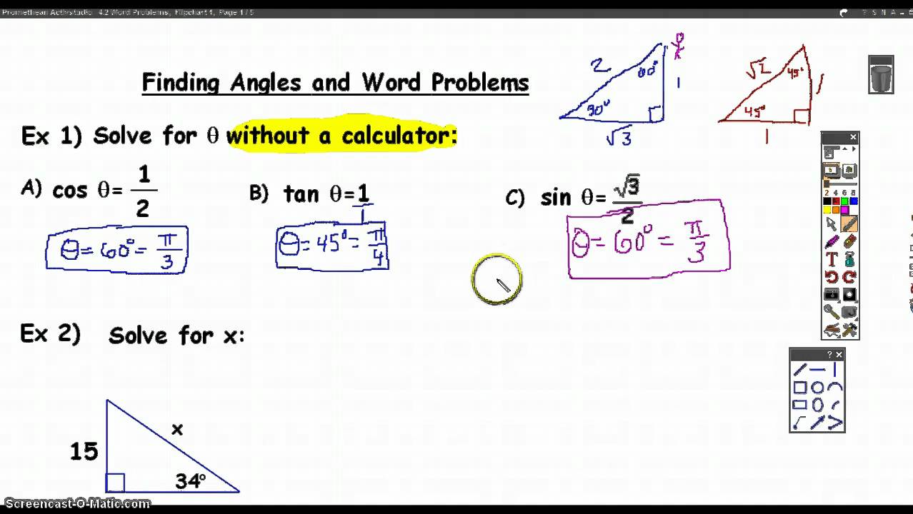 Solving Trig Equations And Word Problems Youtube
