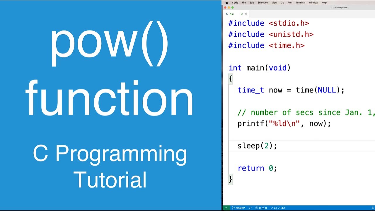 Pow Function C Programming Tutorial Youtube