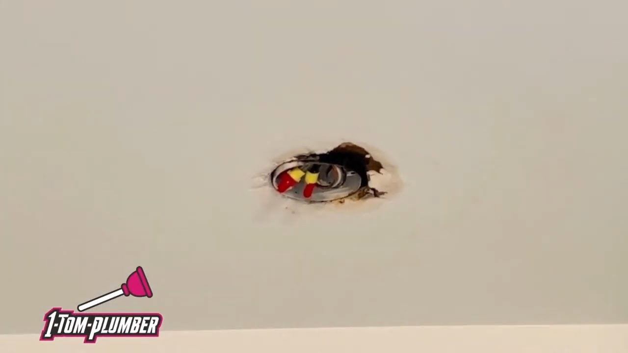 How To Repair A P Trap Leaking Through Ceiling Light Youtube
