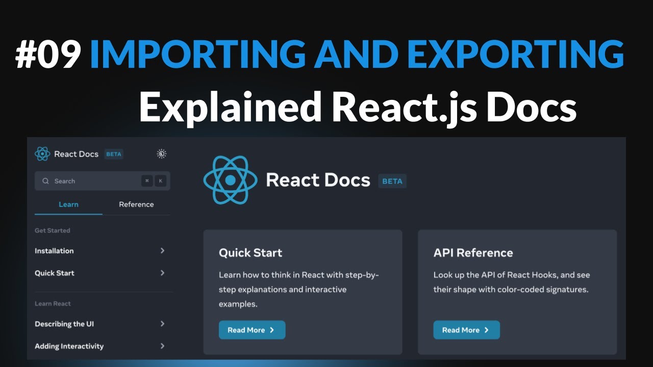 Importing And Exporting Components Explained React Js Docs 09 Youtube