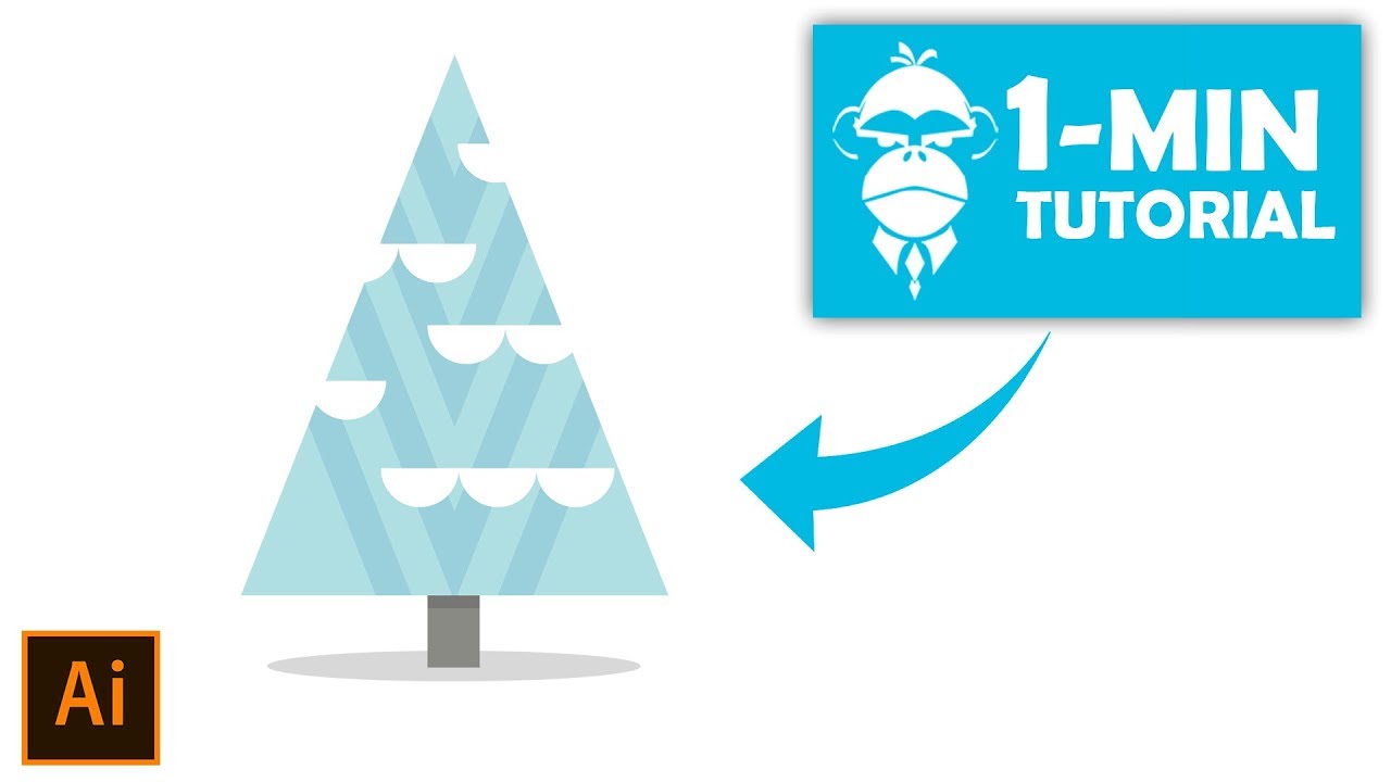 Flat Design Christmas Snow Tree Illustrator Tutorial Youtube