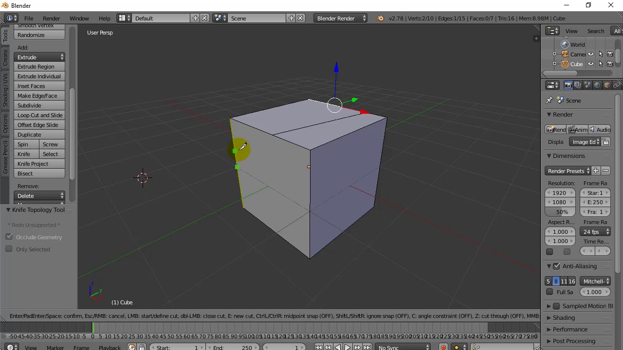 Blender Knife Tool Youtube