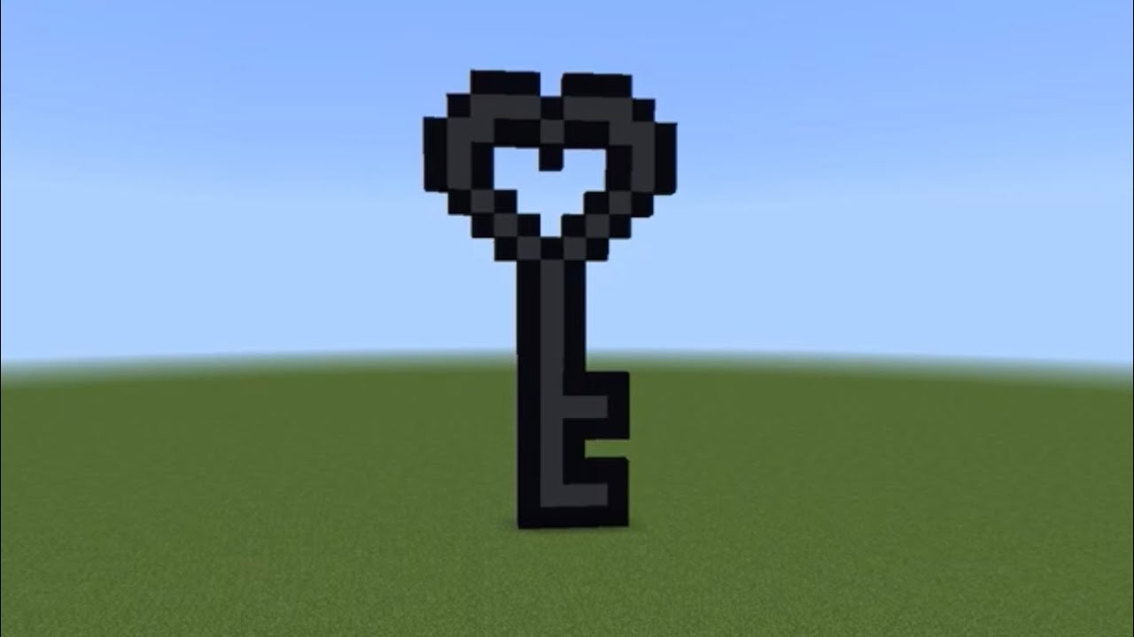 Minecraft Pixel Art Heart Key Tutorial Youtube