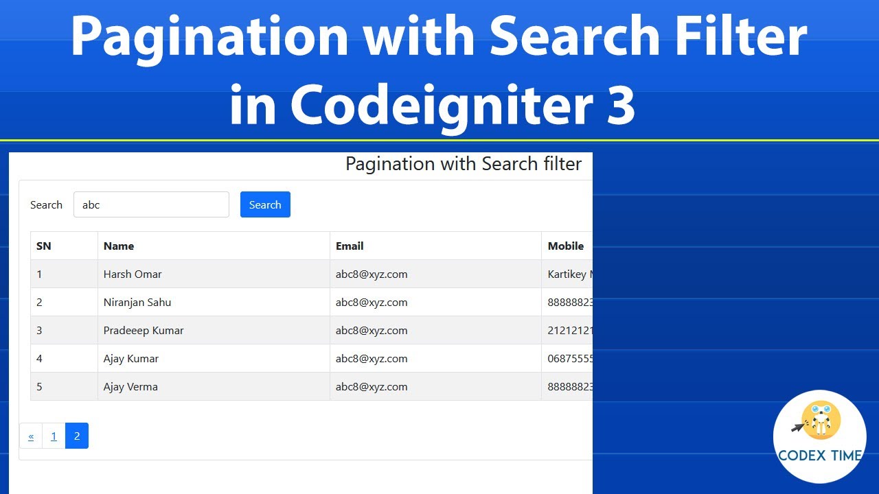 Php Codeigniter Search Bar At Oralia Raby Blog