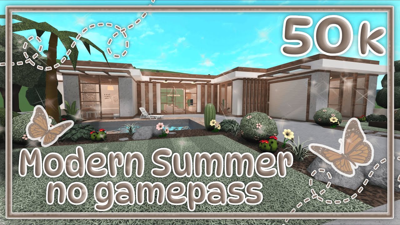 Bloxburg Build Modern Summer House No Gamepass 50k Youtube