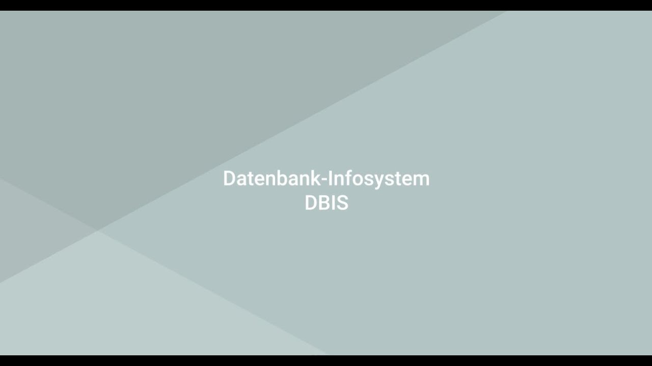 Datenbank Infosystem Dbis Youtube