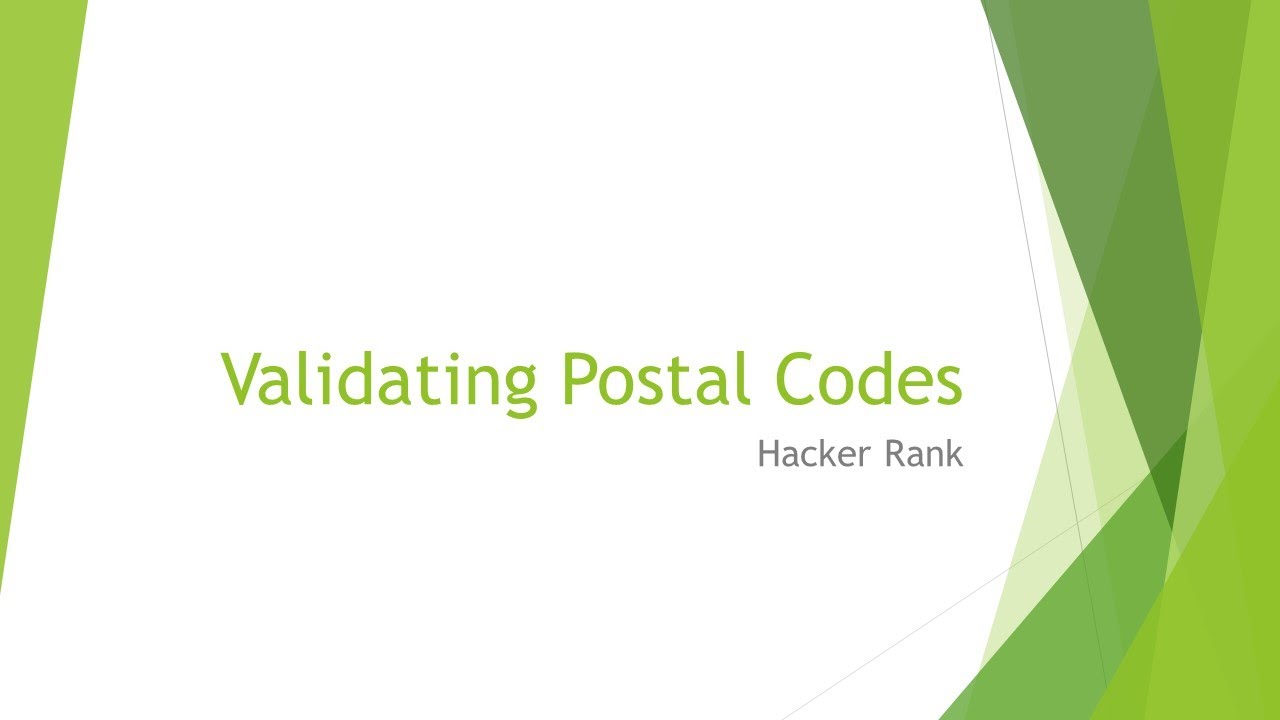 Validating Postal Codes Hacker Rank Pyhton3 V2 Youtube