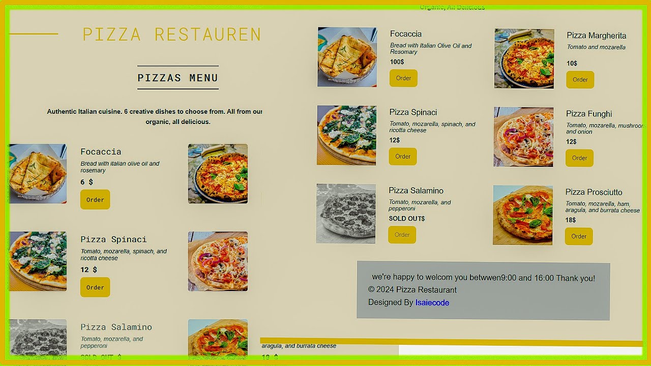 React Js Pizza Restaurant Website React Project Step By Step React