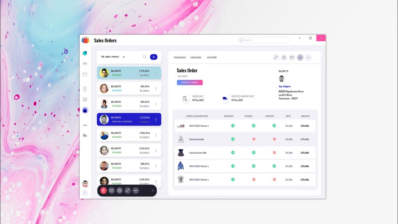 C Ui Design Sales Orders Modern Design Visual Studio Dashboard Light