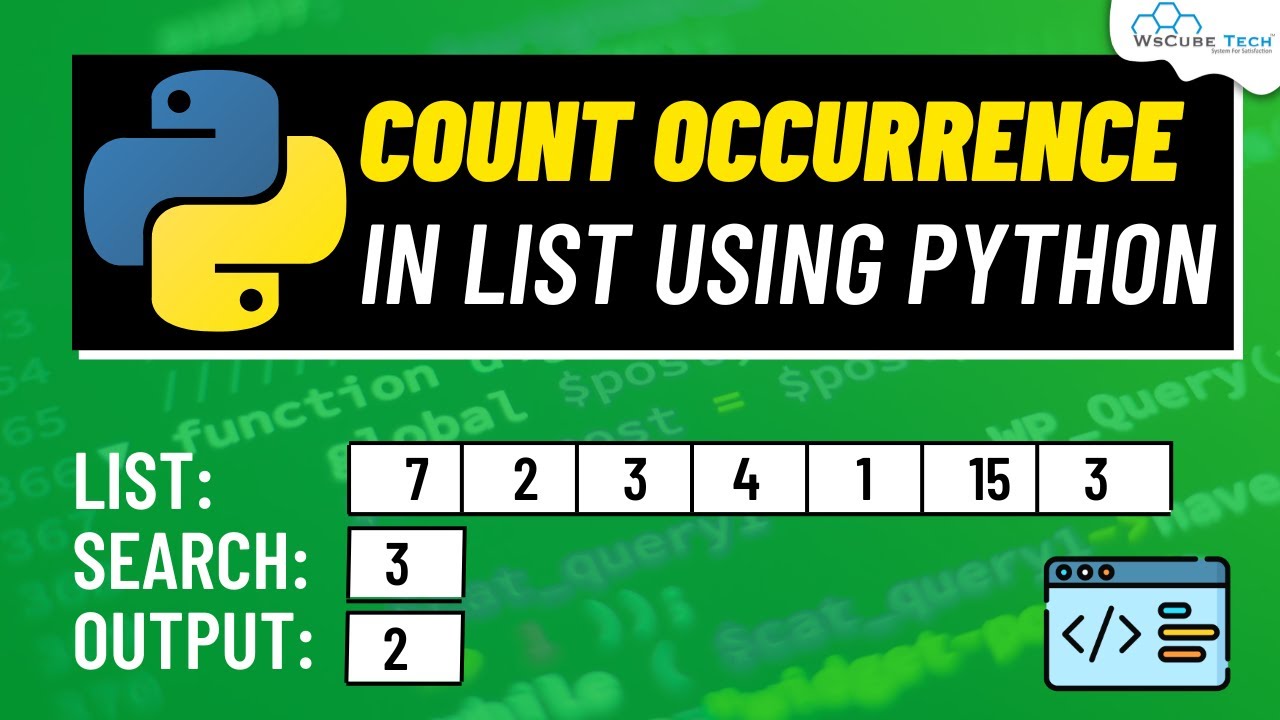 Python Program To Count The Occurrence Of An Item In A List English