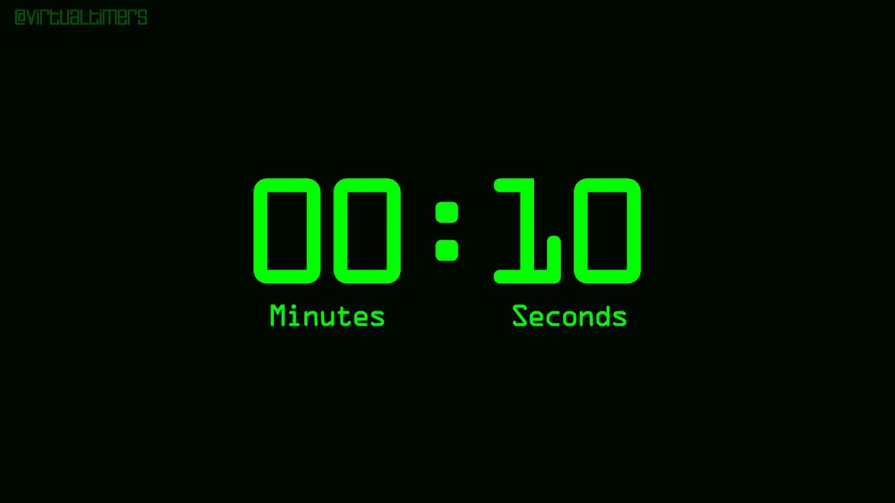 10 Seconds Countdown Timer With Alarm Time Markers Chapters Retro